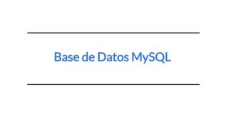 Base de Datos MySQL at emaze Presentation