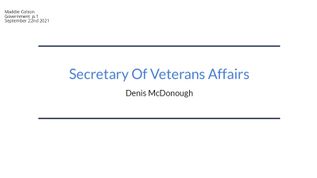Secretary Of Veterans Affairs at emaze Presentation