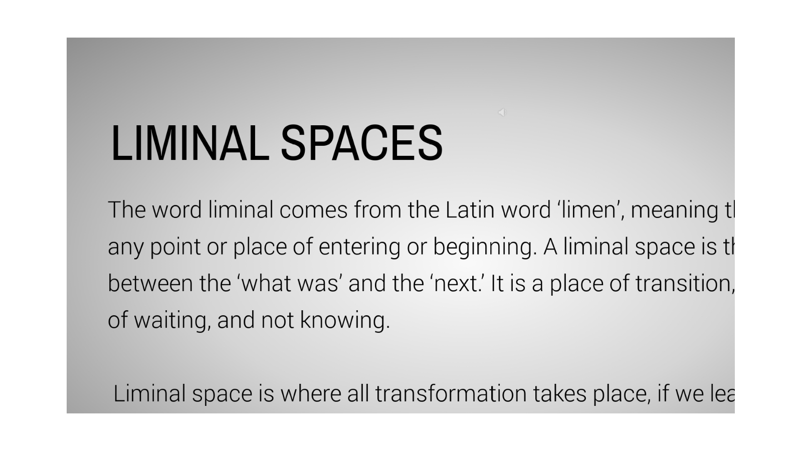 Liminal Spaces at emaze Presentation