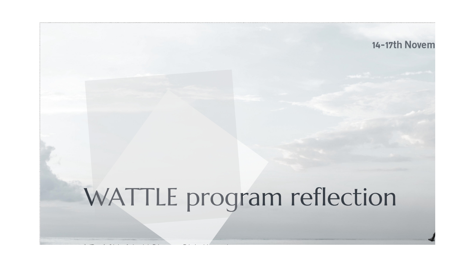 WATTLE program reflection at emaze Presentation