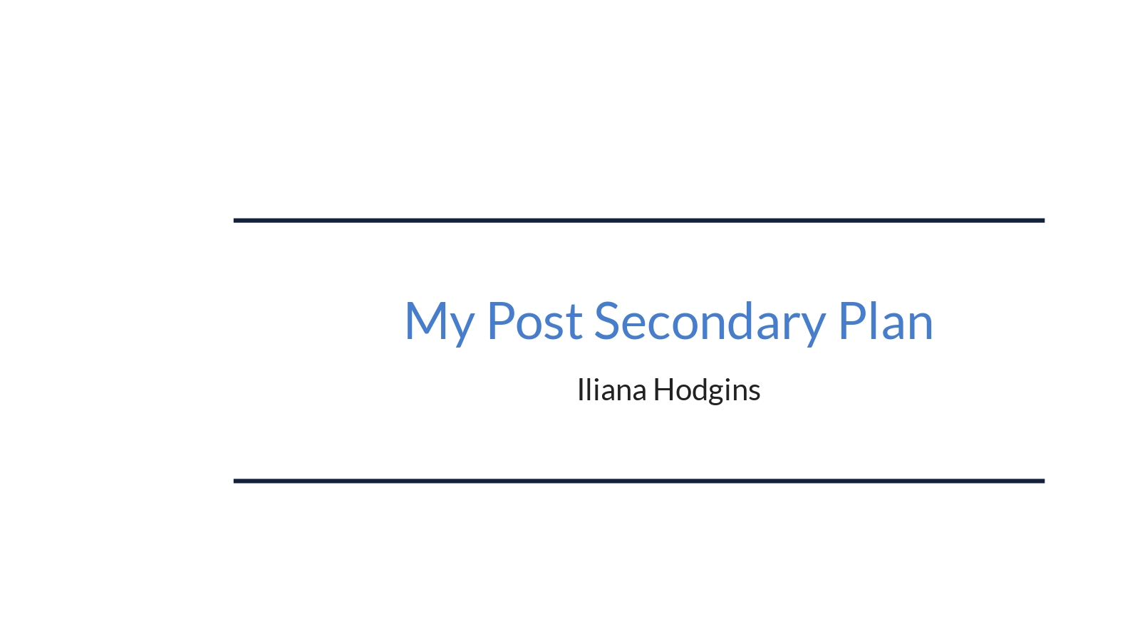 My Post Secondary Plan at emaze Presentation