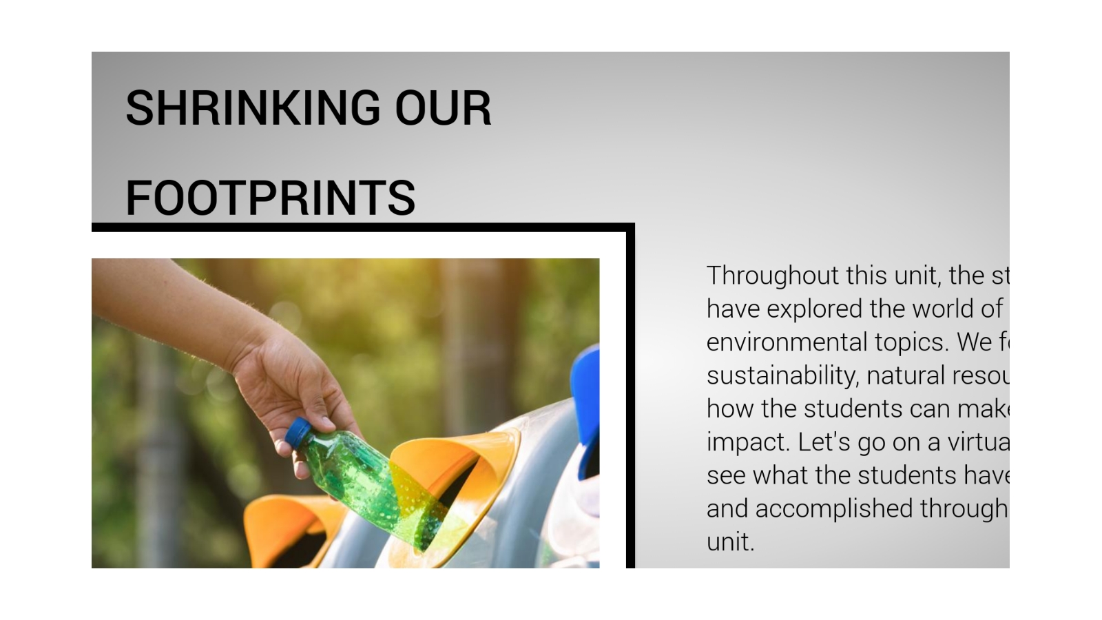 Shrinking our footprints at emaze Presentation