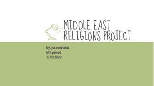 MIDDLE EAST RELIGIONS PROJECT at emaze Presentation