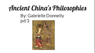 Ancient China's Philosophies at emaze Presentation