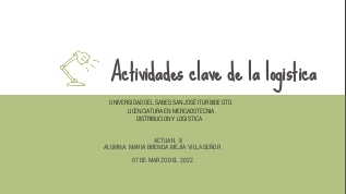 Actividades clave de la logistica at emaze Presentation