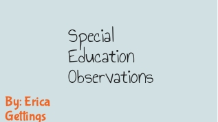 Special Education Observations at emaze Presentation