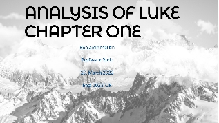 ANALYSIS OF LUKE CHAPTER ONE at emaze Presentation