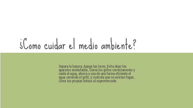 Como cuidar el medio ambiente at emaze Presentation