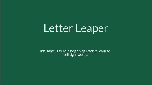 Letter Leaper at emaze Presentation