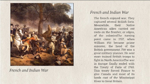 Map of the French and Indian War at emaze Presentation