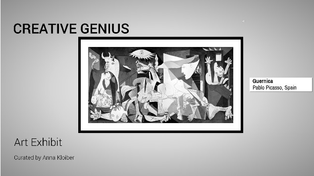 Creative Genius Art Exhibit at emaze Presentation