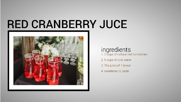 red cranberry juce at emaze Presentation
