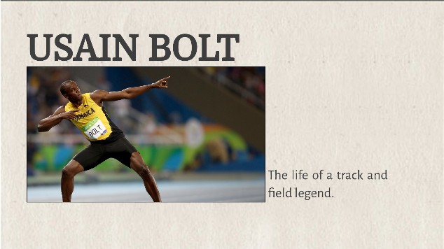 Usain bolt at emaze Presentation