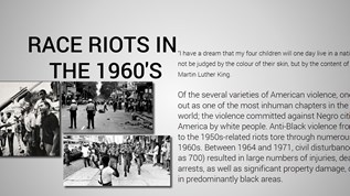 Race Riots in the 1960's at emaze Presentation