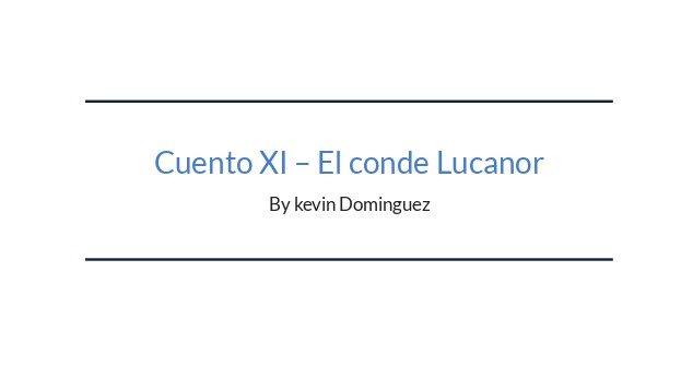 Cuento XI – El conde Lucanor at emaze Presentation