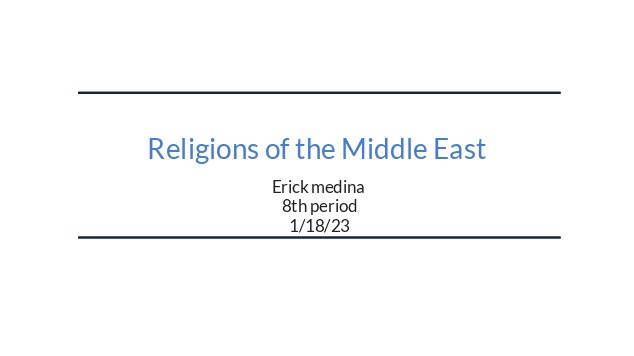Religions of the Middle East at emaze Presentation