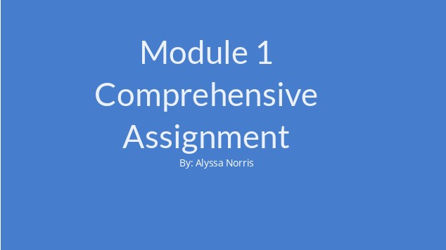 Module 1 Comprehensive Assignment at emaze Presentation