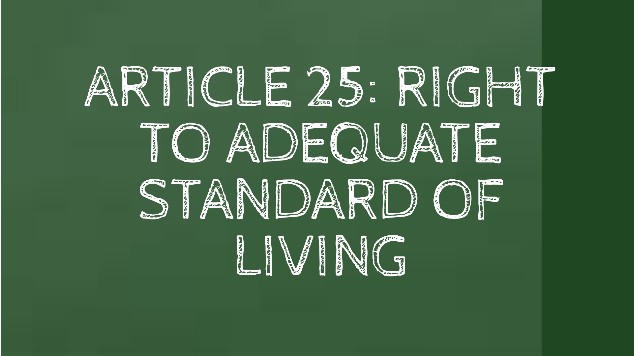 ARTICLE 25: RIGHT TO ADEQUATE STANDARD OF LIVING at emaze Presentation