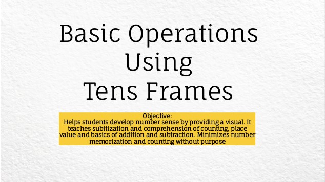 Basic Operations UsingTens Frames at emaze Presentation