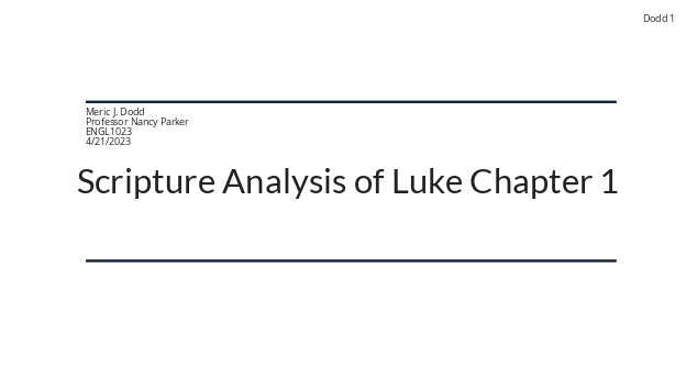 Scripture Analysis of Luke Chapter 1 at emaze Presentation