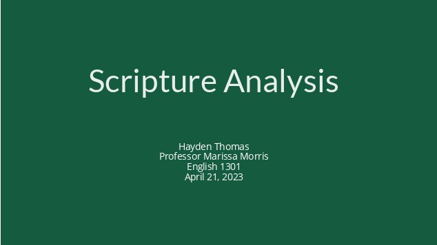 Scripture Analysis at emaze Presentation