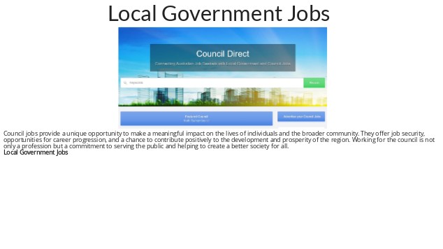 Local Government Jobs on emaze
