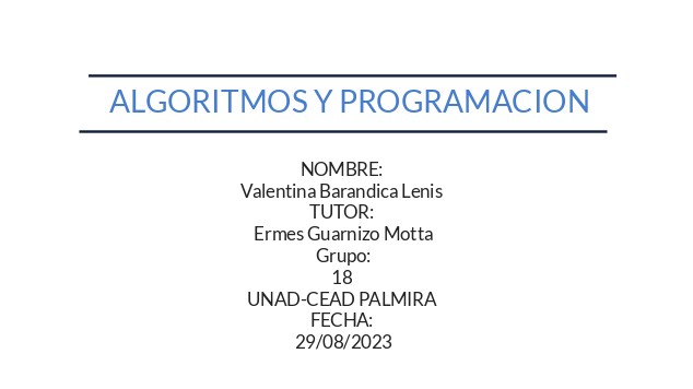 ALGORITMOS Y PROGRAMACION at emaze Presentation