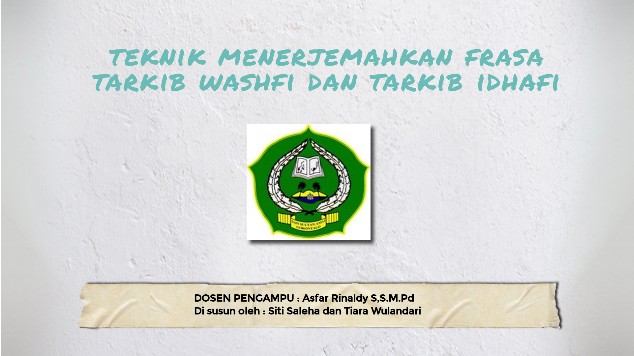 teknik menerjemahkan frasa tarkib washfi dan tarkib idhafi at emaze ...