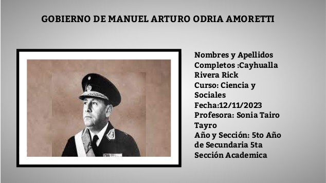 gobierno de manuel arturo odria amoretti at emaze Presentation