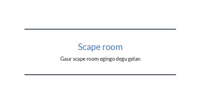 Scape room at emaze Presentation