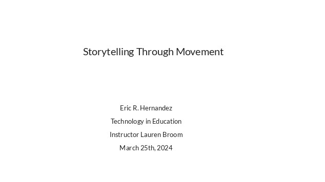 Storytelling Through Movement at emaze Presentation