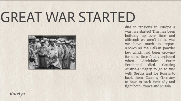 Great war started at emaze Presentation