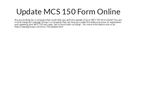 Update MCS 150 Form Online at emaze Presentation