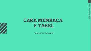 CARA MEMBACA F-TABEL at emaze Presentation