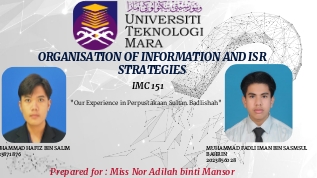 Organisation of Information and ISR Strategies at emaze Presentation