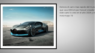 Este es el carro mas rapido del mundo que va a 435 km por at emaze ...