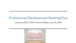 Professional Development Reading Plan at emaze Presentation