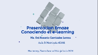 Presentacion: Conociendo el e-learning Learning at emaze Presentation