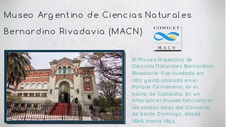 Museo de Cs. Nat. Bernardino Rivadavia at emaze Presentation