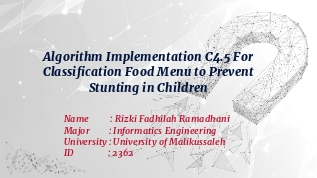 Algorithm Implementation C4.5 For Classification Food Menu copy1 copy1 at emaze Presentation