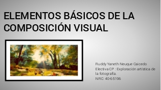 Elementos básicos de la composición visual at emaze Presentation