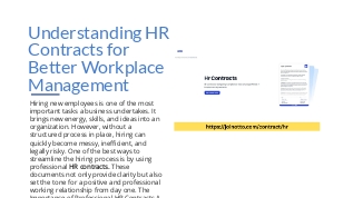 Understanding HR Contracts for Better Workplace Management on emaze