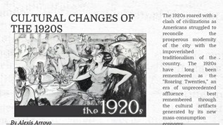 Cultural Changes of The 1920's at emaze Presentation