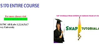 CIS 170 COURSE TUTORIAL snaptutorial at emaze Presentation