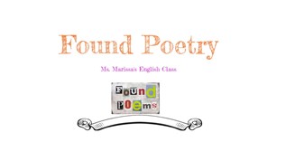 Found Poetry Lesson at emaze Presentation