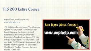 FIS 260 UOP COURSE TutorialUOPHELP at emaze Presentation