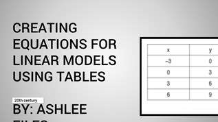create equations for linear models using tables. at emaze Presentation