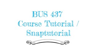 BUS 437 Course Tutorial Snaptutorial at emaze Presentation