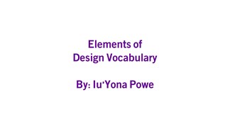 Elements of Design i powe at emaze Presentation