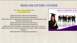 BSHS 342 uop course tutorialuop help at emaze Presentation